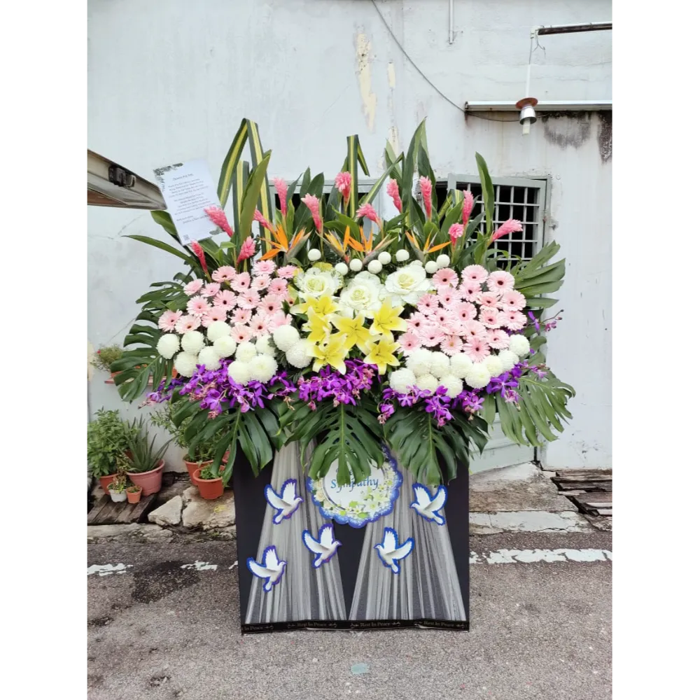 Forever In Memory Condolence Stand - Alice Florist Melaka